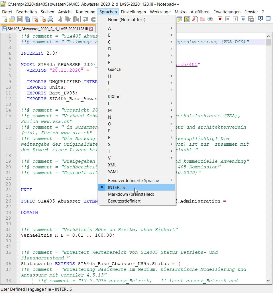 Notepad++ und INTERLIS - Stefan Jürg Burckhardt (SJiB)